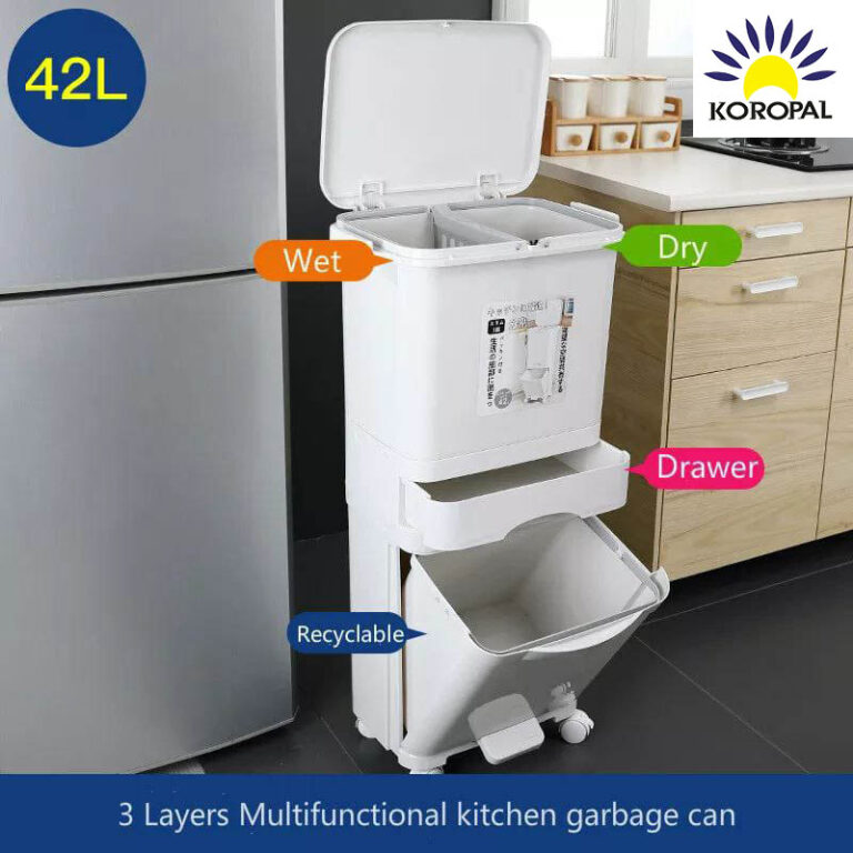 Large Capacity Trash Can Double Deck Waste Sorting Bins - koropal